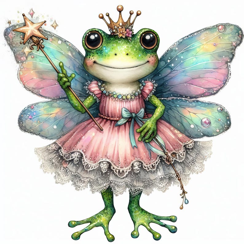 Frog Fairy 10 High Res Watercolor Jpgs Junk Journaling, Scrapbooking ...
