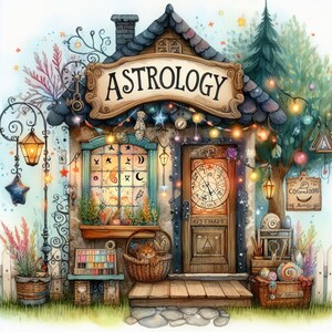 Astrology Shop 10 High Res Watercolor Jpgs Junk Journaling ...