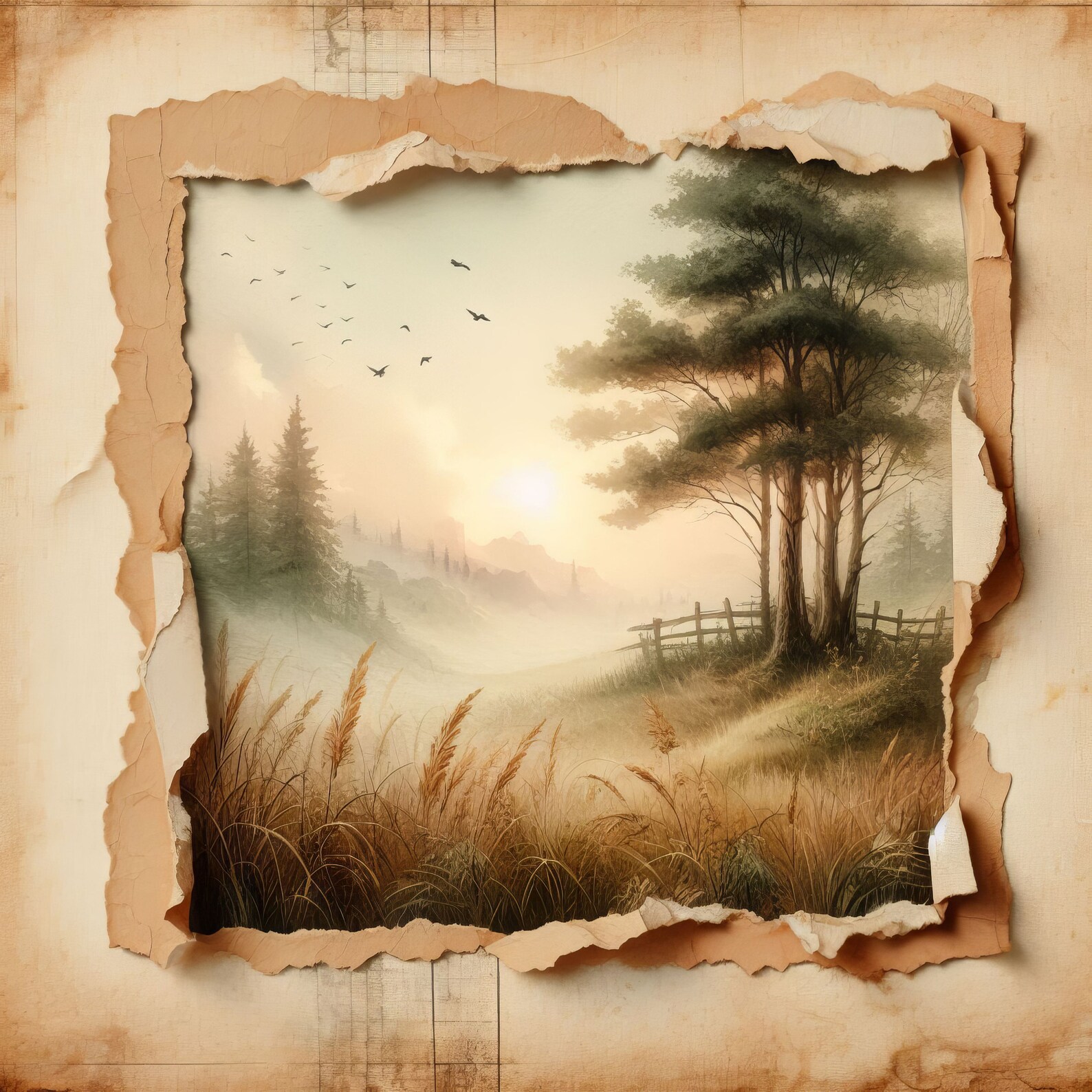 Torn Paper Frame: Clip Art Bundle 10 High Res Watercolor Jpgs for Junk ...