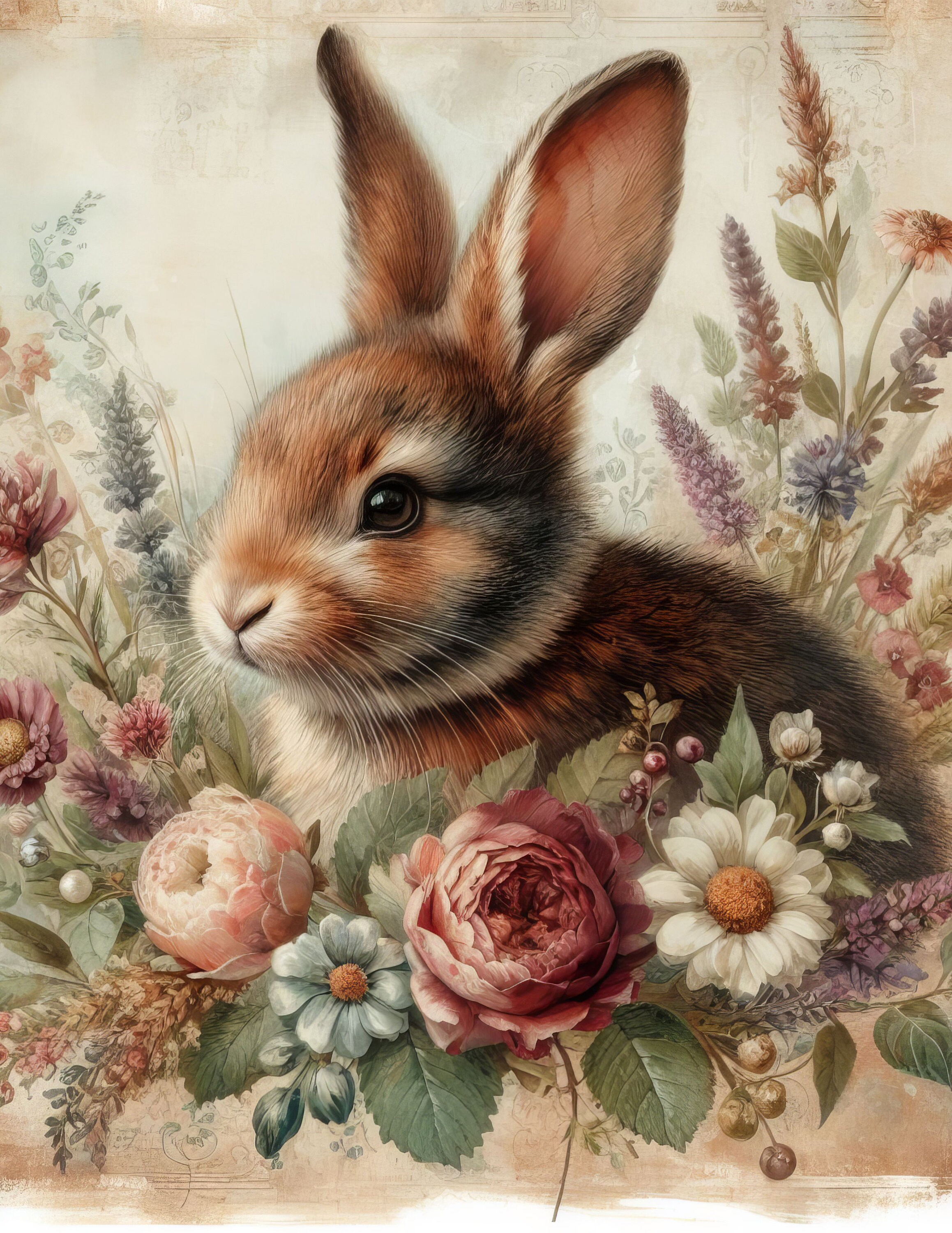 Vintage Brown Rabbit Clipart Bundle 10 High Res Watercolor Jpgs for ...