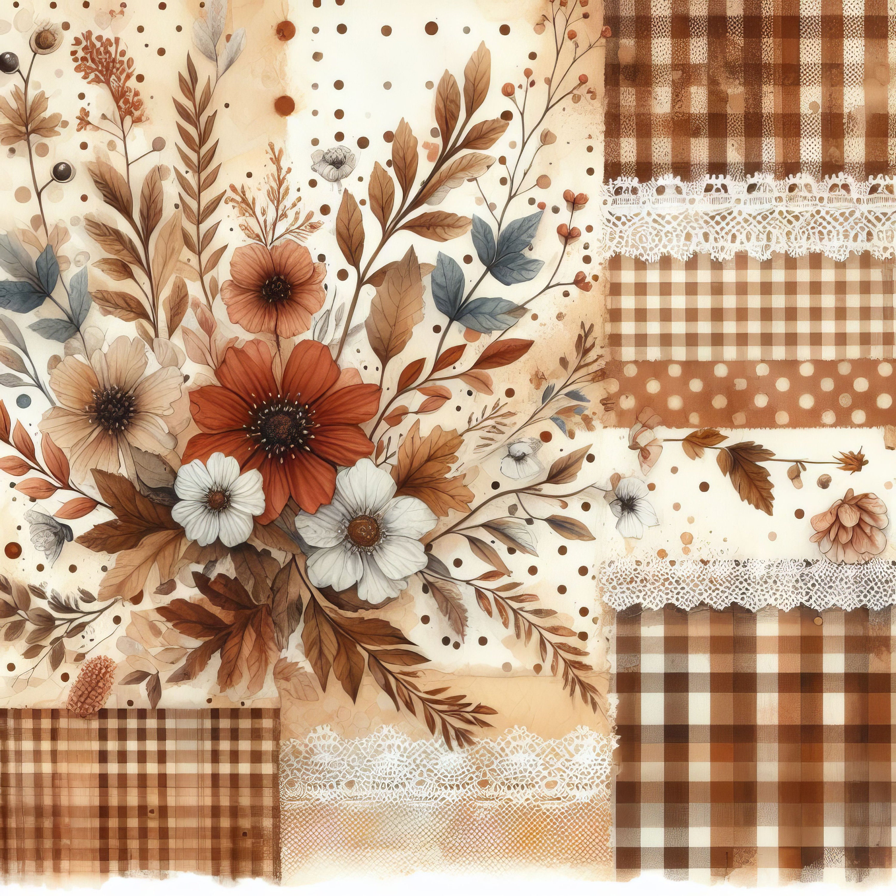 Russet Calico Paper Clip Art Bundle 10 High Res Watercolor Jpgs Junk ...
