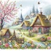 Whimsical Spring Village Art 10 High Res Watercolor Jpgs for Junk ...