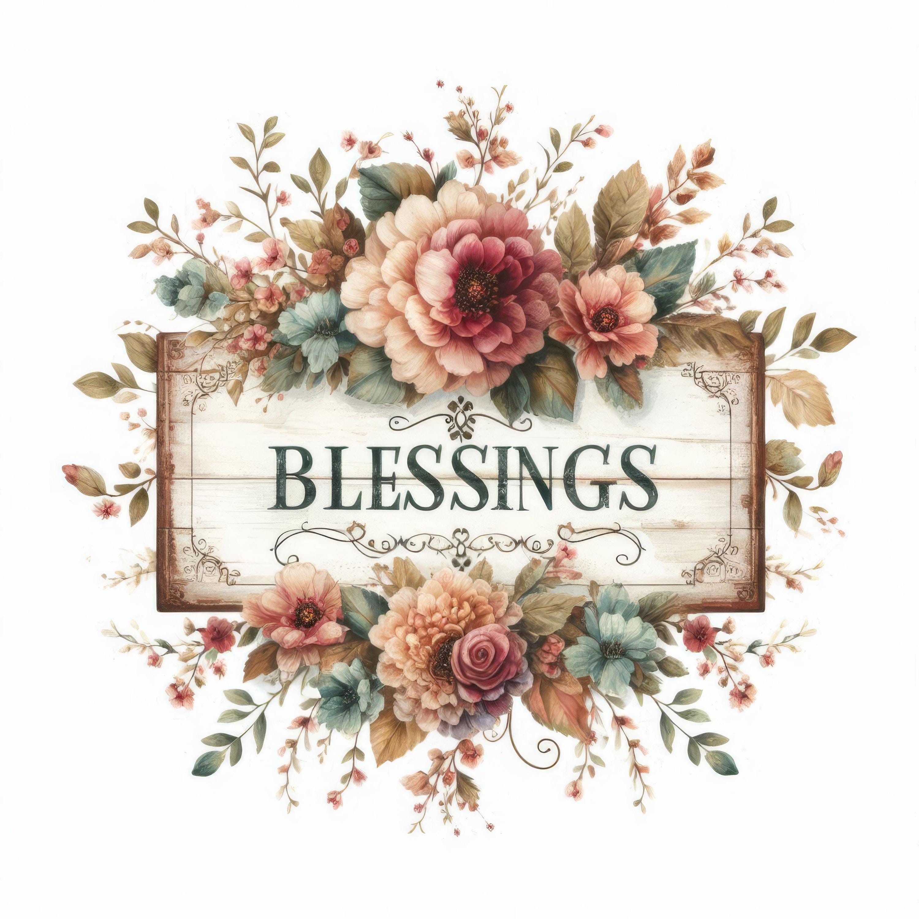 Blessings: Clip Art, 10 High Res Watercolor Jpgs, Junk Journaling ...