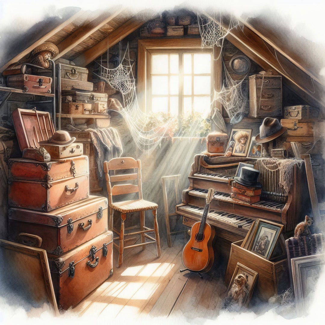 Grandma's Attic Clip Art 10 High Res Watercolor Jpgs for Junk ...