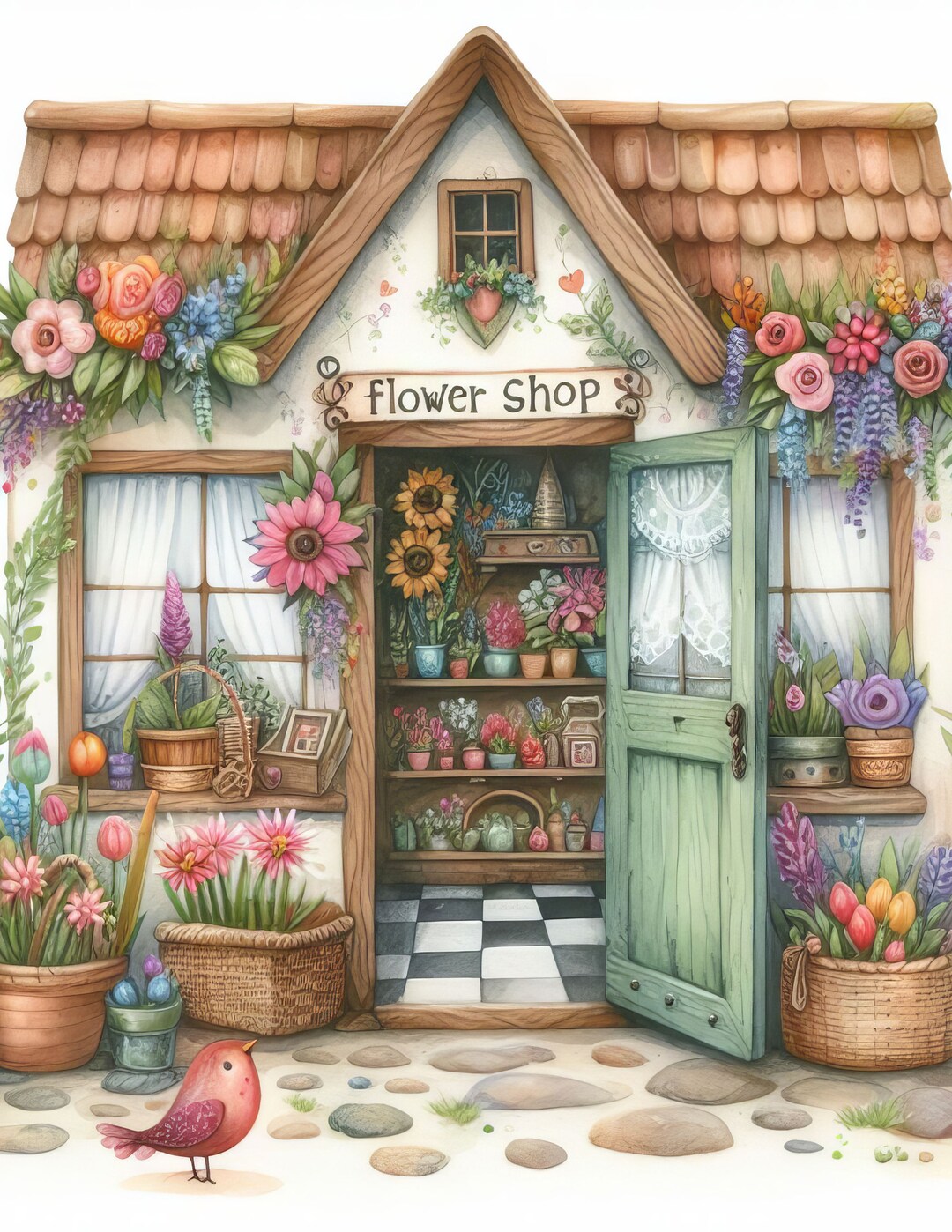 Flower Shop: Clip Art, 10 High Res Watercolor Jpgs, Junk Journaling ...