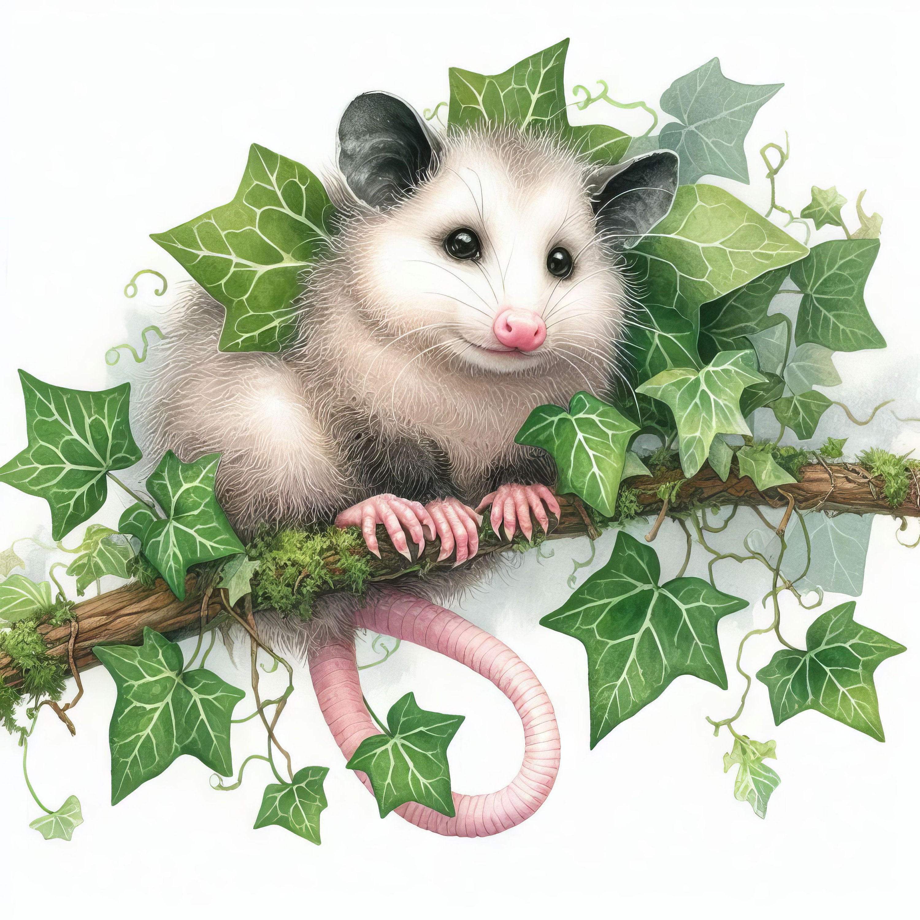 Possum Clip Art 10 High Res Watercolor Jpgs for Junk Journaling ...