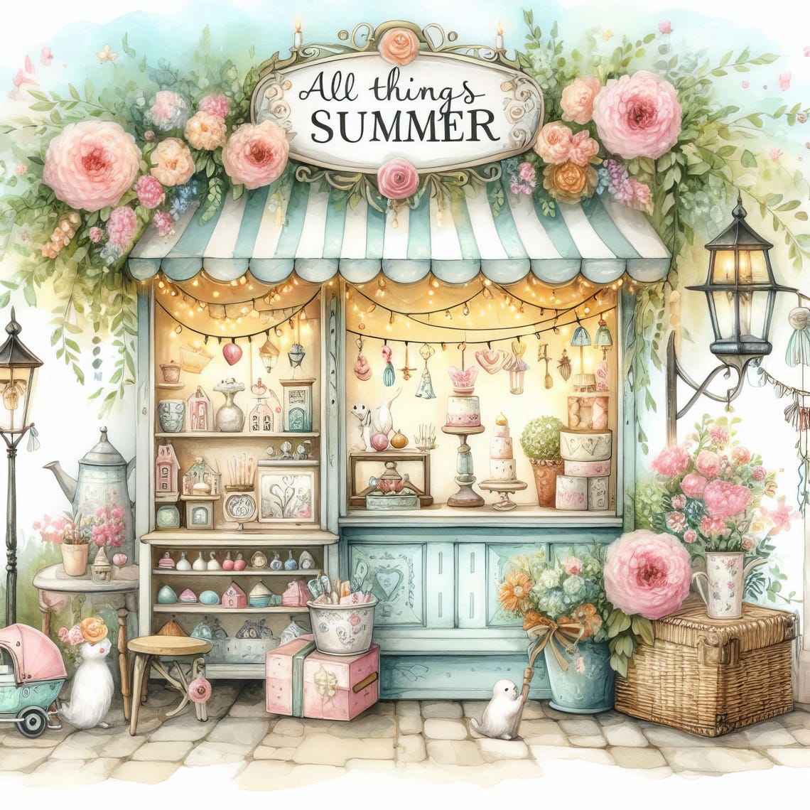 All Things Summer Shop: Clip Art, 10 High Res Watercolor Jpgs, Junk ...
