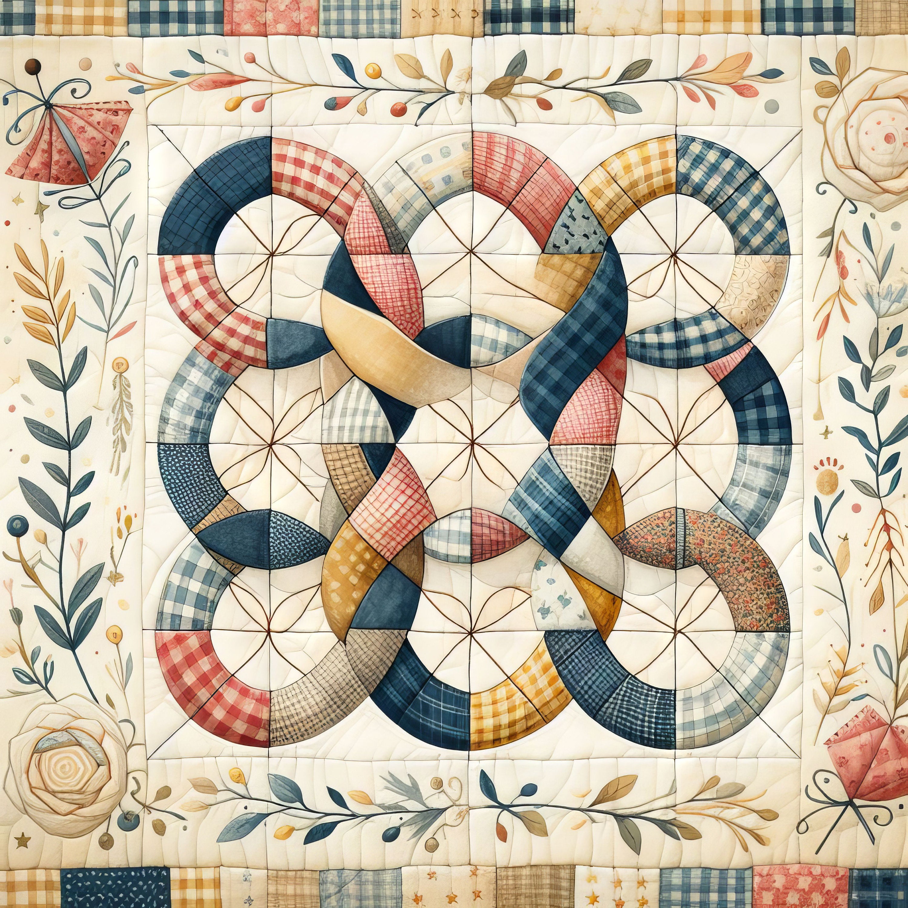 Knot Quilts Clip Art Bundle 10 High Res Watercolor Jpgs for Junk ...