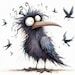 Frazzled Crow Clip Art 10 High Res Watercolor Jpgs for Junk Journaling ...