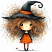 Cute Little Witch Clip Art 10 High Res Watercolor Jpgs for Junk ...