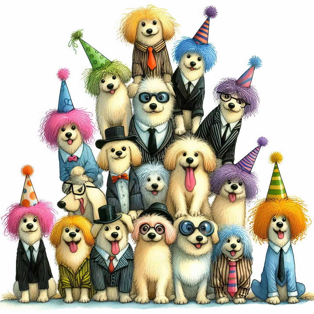 Quirky Dog Pyramid Clip Art 10 High Res Watercolor Jpgs for Junk ...