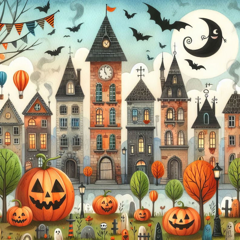 Whimsical Halloween: Clip Art, 10 High Res Watercolor Jpgs, Junk ...