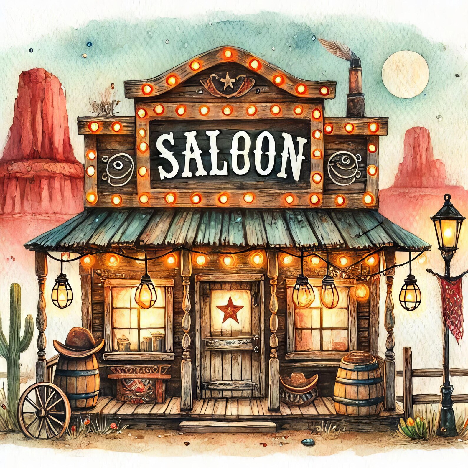 Whimsical Saloon: 10 High Res Watercolor Jpgs Junk Journaling ...