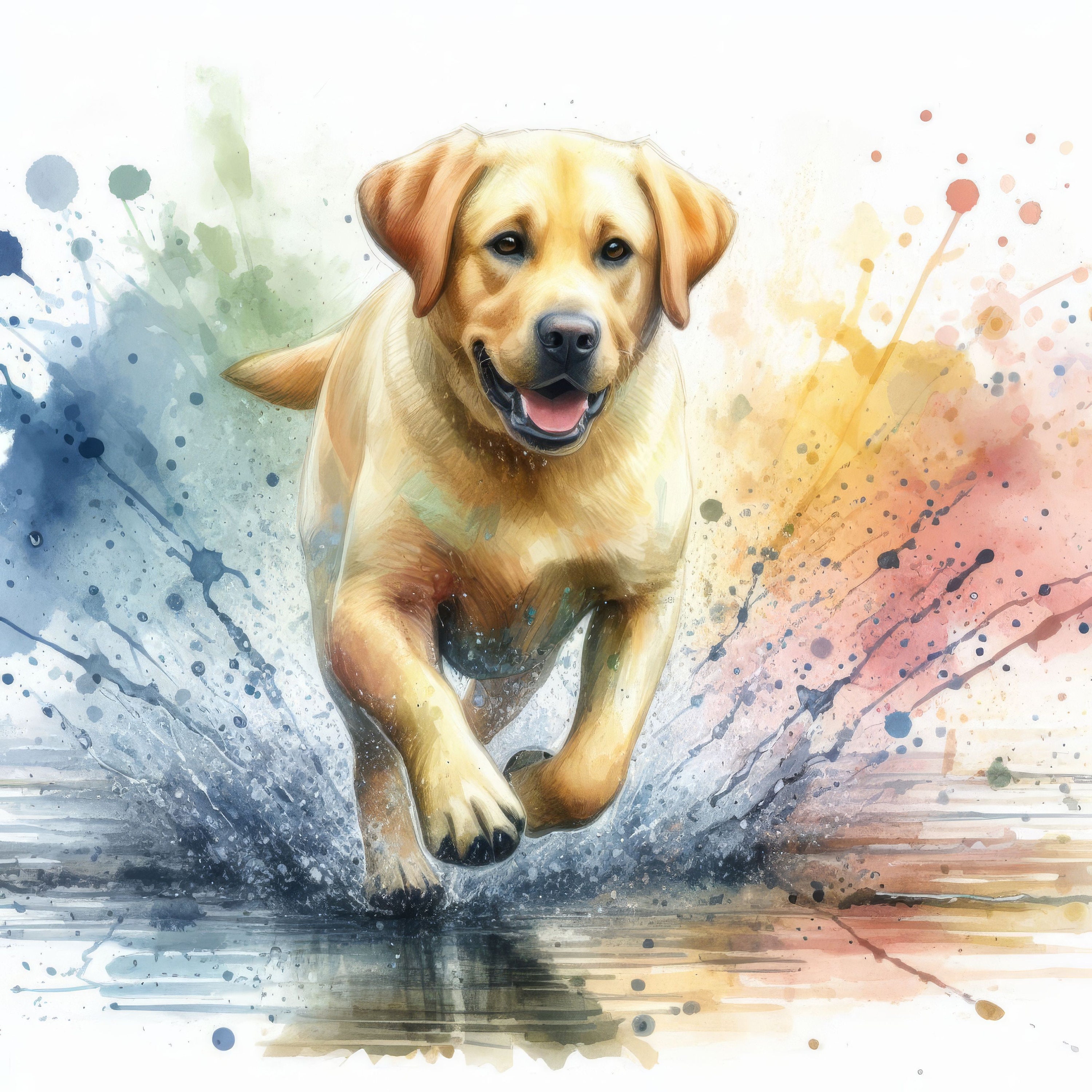 Yellow Lab Clip Art 10 High Res Watercolor Jpgs for Junk Journaling ...