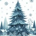 Nordic Blue Christmas Tree Clipart Bundle 10 High Res Watercolor Jpgs ...