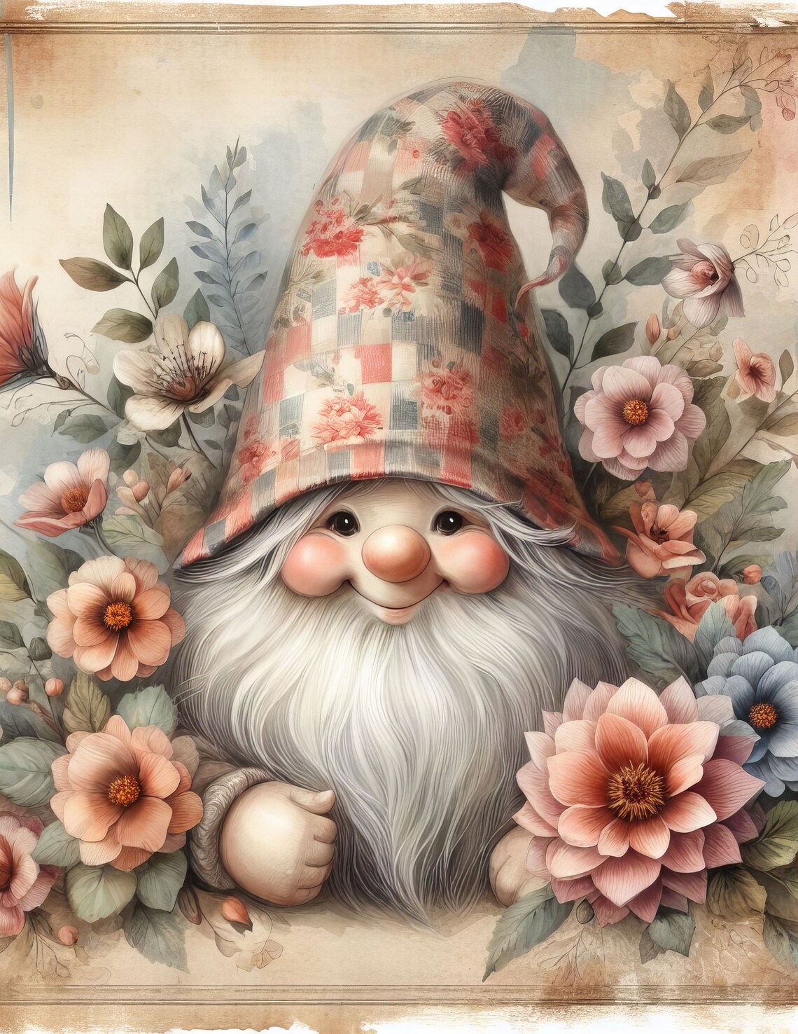 Smiling Gnomes Clip Art Kit 10 High Res Watercolor Jpgs for Junk ...