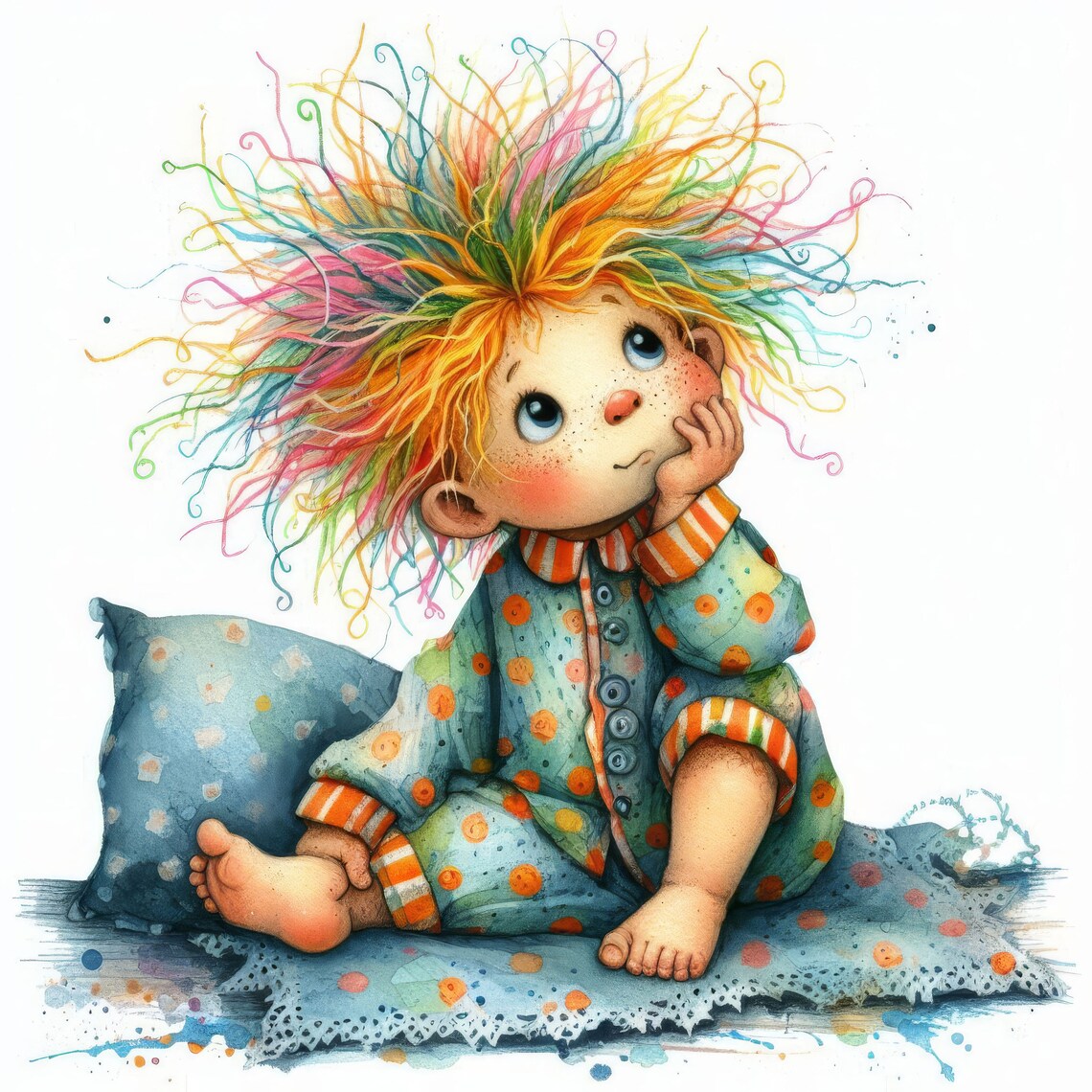 Bedtime for Little Boy: Clip Art, 10 High Res Watercolor Jpgs ,junk ...