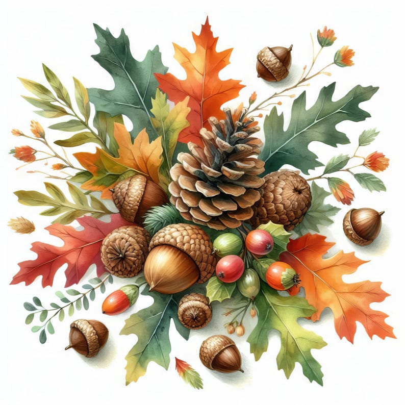Fall Cluster: Clip Art, 10 High Res Watercolor Jpgs, Junk Journaling ...