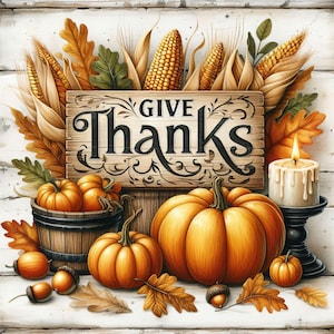 Give Thanks Clip Art Bundle 10 High Res Watercolor Jpgs for Junk ...