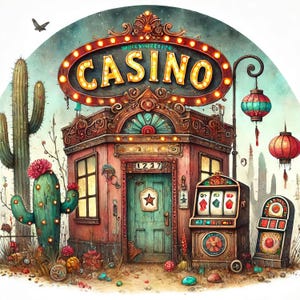 Casino: 10 High Res Watercolor Jpgs, Junk Journaling, Scrapbooking ...