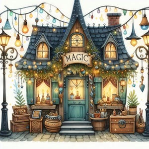 Magic Shop Clip Art 10 High Res Watercolor Jpgs Junk Journaling ...