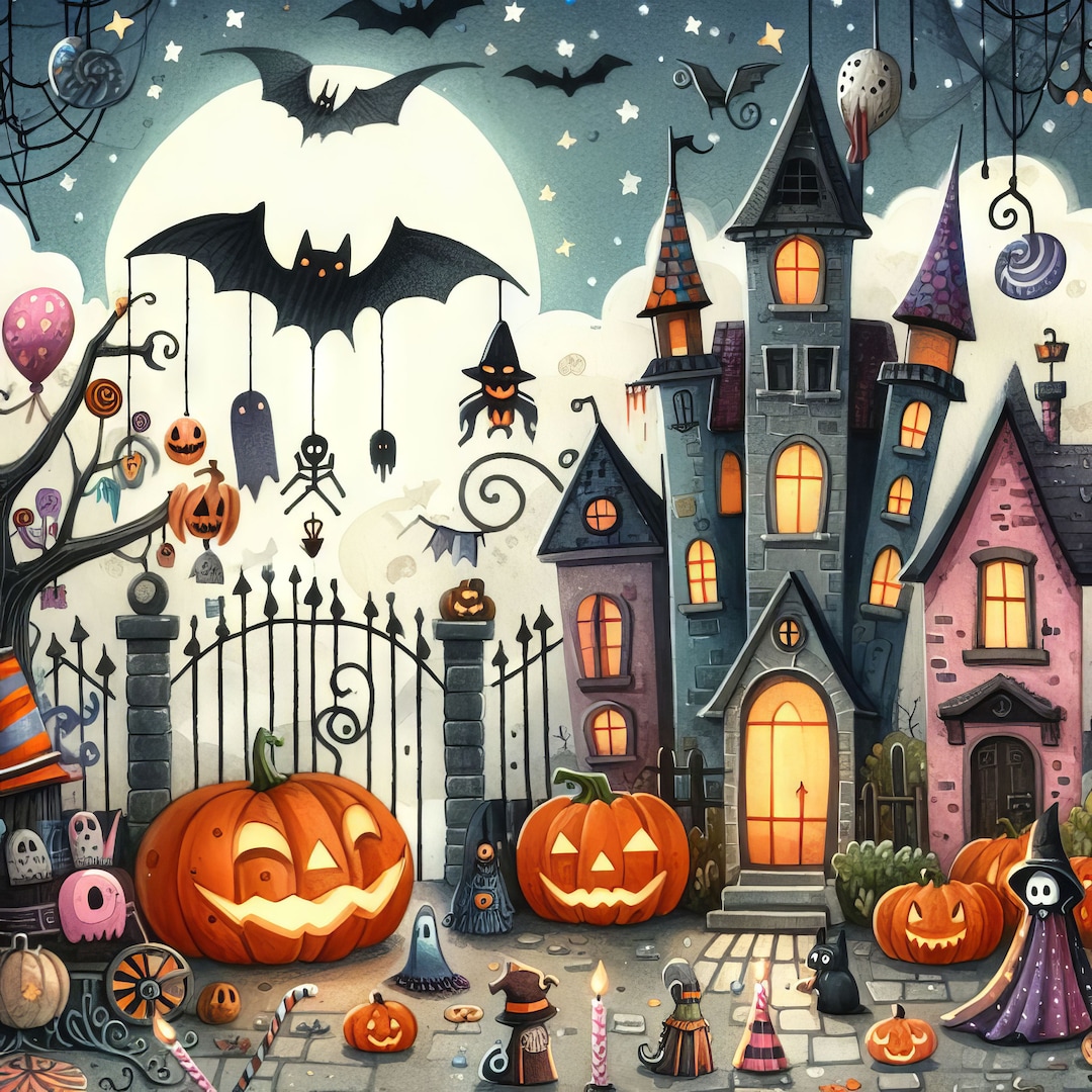 Whimsical Halloween Clip Art 10 High Res Watercolor Jpgs for Junk ...