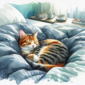 Spoiled Kitty: Clip Art, 10 High Res Watercolor Jpgs, Junk Journaling ...