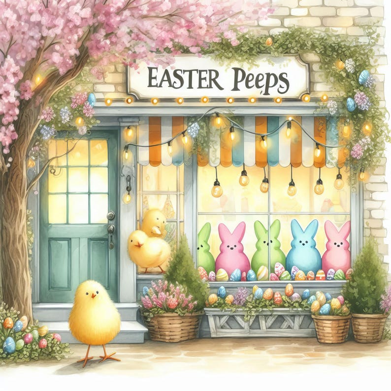 Easter Peeps Shop: 10 High Res Watercolor Jpgs Junk Journaling ...