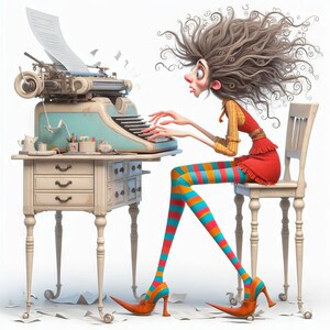 Quirky Secretary: Clip Art 10 High Res Watercolor Jpgs for Junk ...