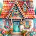 Sweet as Candy Cottage Clip Art Kit 10 High Res Watercolor Jpgs for ...