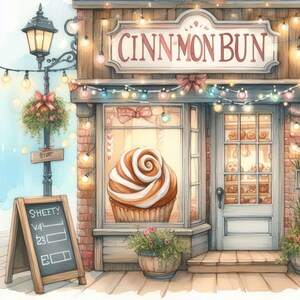 Cinnamon Bun Shop: 10 High Res Watercolor Jpgs, Junk Journaling ...
