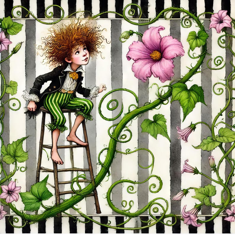 Jack and the Beanstalk: 10 High Res Watercolor Jpgs, Junk Journaling ...