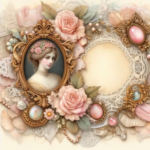 Cameo Paper Clip Art Bundle 10 High Res Watercolor Jpgs for Junk ...