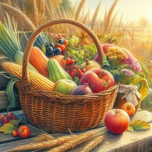 Fall Harvest Clip Art Bundle 10 High Res Watercolor Jpgs for Junk ...