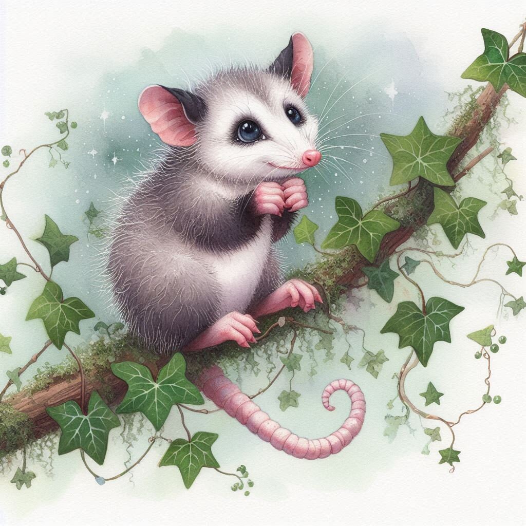 Possum Clip Art 10 High Res Watercolor Jpgs for Junk Journaling ...