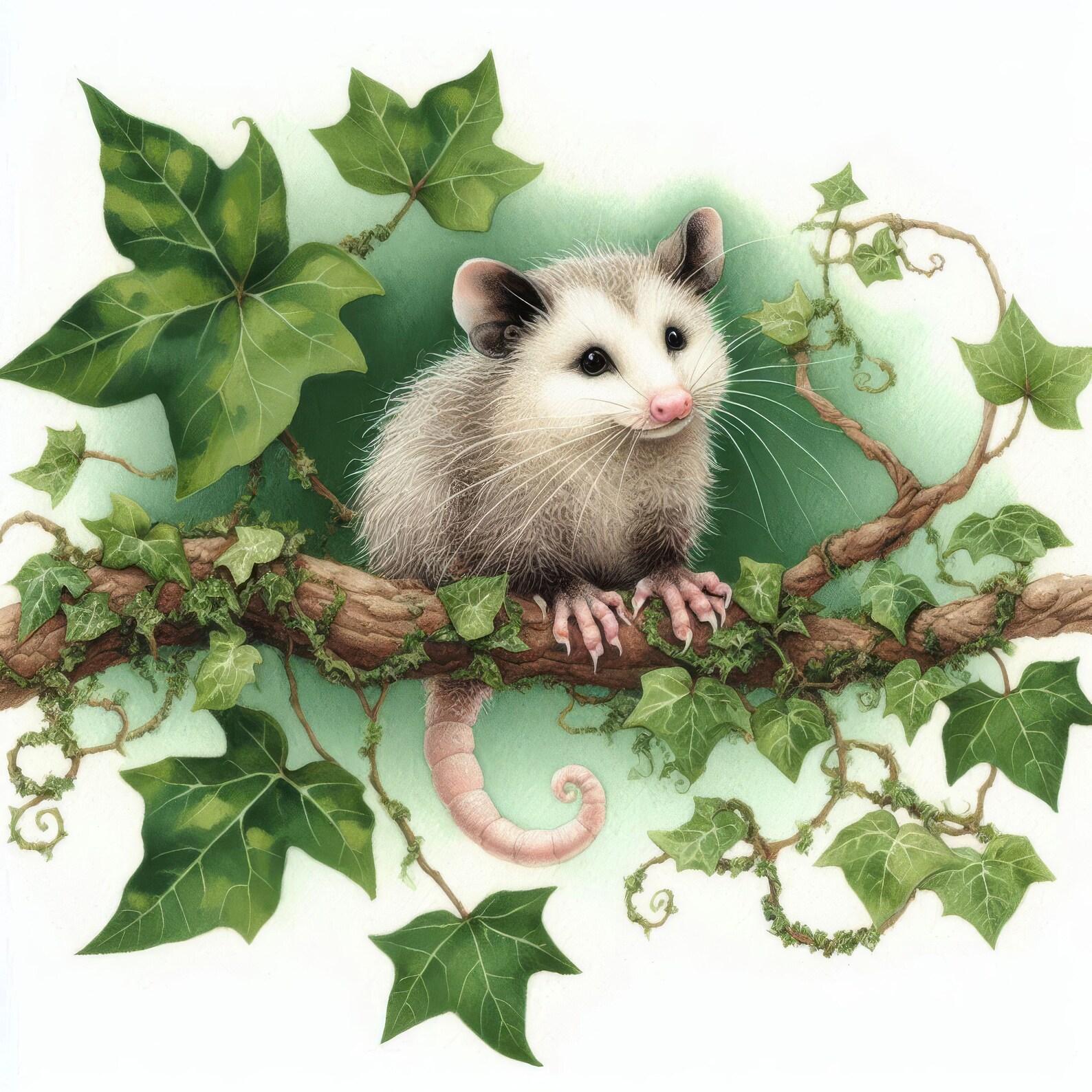 Possum Clip Art 10 High Res Watercolor Jpgs for Junk Journaling ...