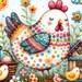 Calico Chickens Clip Art Kit 10 High Res Watercolor Jpgs for Junk ...