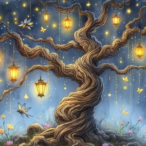 Firefly Tree Clipart Bundle 10 High Res Watercolor Jpgs for Junk ...