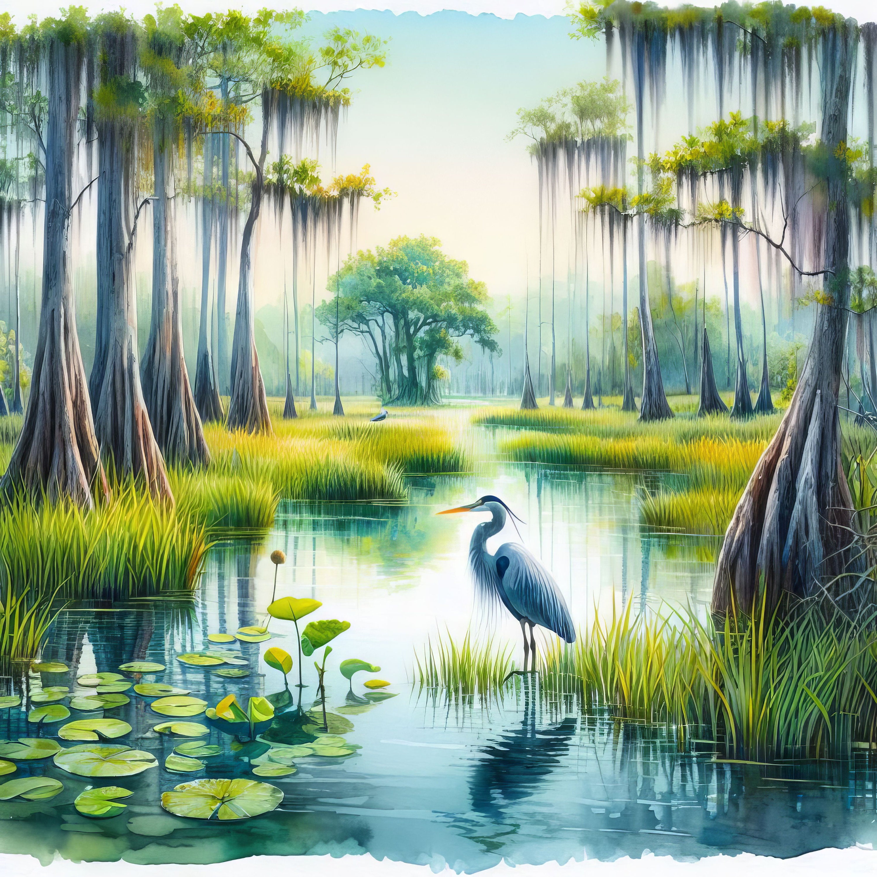Florida Everglades Clip Art 10 High Res Watercolor Jpgs for Junk ...