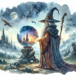 Wizard's Workshop Clip Art Bundle 10 High Res Watercolor Jpgs Junk ...