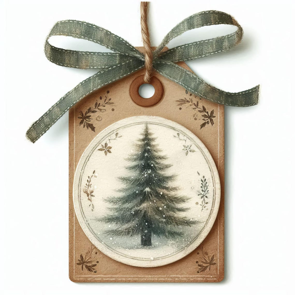 Rustic Christmas Tags: 10 High Res Watercolor Jpgs, Junk Journaling ...
