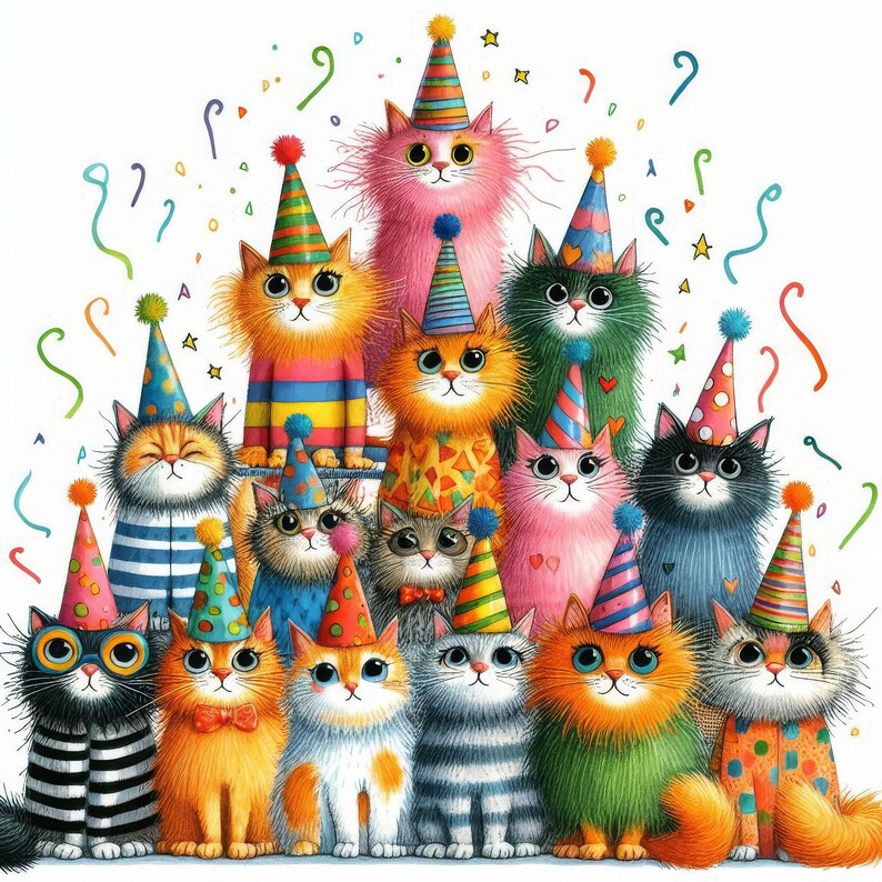 Quirky Cat Pyramid: Clip Art 10 High Res Watercolor Jpgs Junk ...
