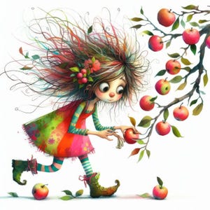 Quirky Apple Tree: Clip Art 10 High Res Watercolor Jpgs Junk Journaling ...