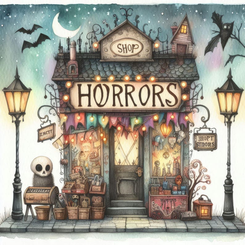 Shop of Horrors: 10 High Res Watercolor Jpgs, Junk Journaling ...