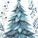 Nordic Blue Christmas Tree Clipart Bundle 10 High Res Watercolor Jpgs ...
