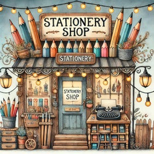 Stationery Shop 10 High Res Watercolor Jpgs Junk Journaling ...