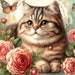 Cat With Roses Clipart Bundle 10 High Res Watercolor Jpgs for Junk ...