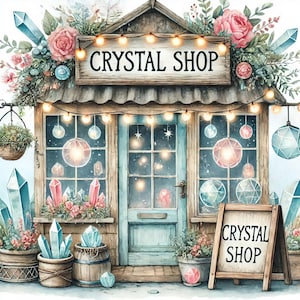 Crystal Shop: 10 High Res Watercolor Jpgs, Junk Journaling ...