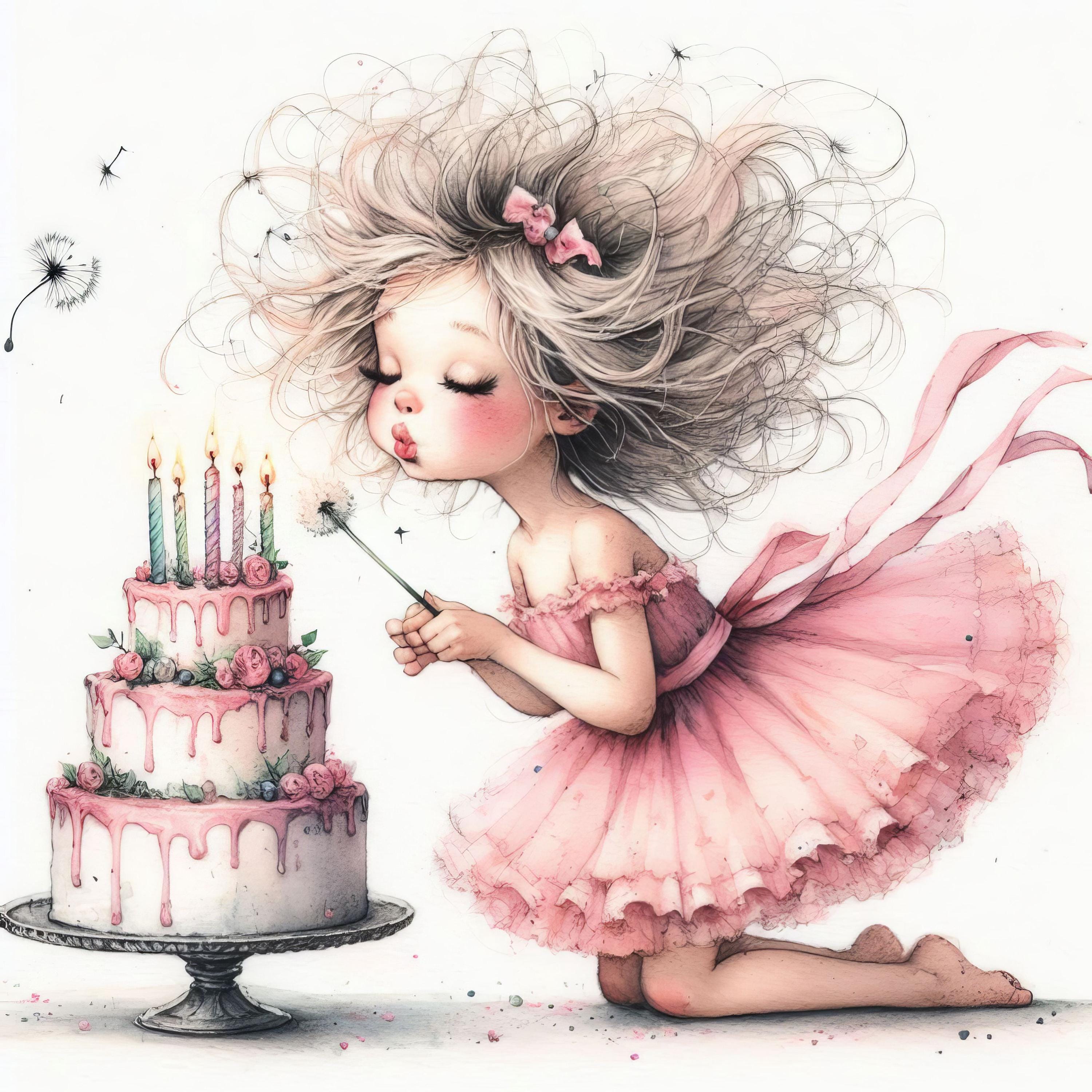 Pink Birthday Wishes: Clip Art 10 High Res Watercolor Jpegs Junk ...