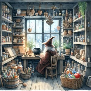 Wizard's Workshop Clip Art Bundle 10 High Res Watercolor Jpgs Junk ...